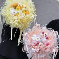 China Valentine's Day, happiness for a lifetime, silver-embossed high-end packaging paper, English opp film wrapped flower paper, flower shop flower packaging material for sale