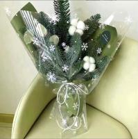 China Christmas waterproof snowflake cellophane flower shop, Christmas Eve flower bouquets, gifts, apple packaging factory wholesale and direct sales for sale