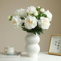 China High-end peony and peony artificial flowers, Chinese-style living room decorative flowers, dining table flower arrangement ornaments, peony artificial flower bouquets for sale