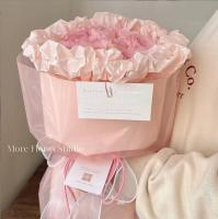 China Thickened jelly film, colored semi-transparent cellophane, flower bouquets, waterproof flower wrapping, crystal paper flower art packaging material for sale