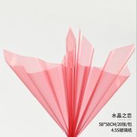 China Colored cellophane crystal OPP jelly film, flower wrapping paper, waterproof transparent bouquet wrapping paper, floral art materials for sale