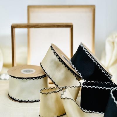 China Korean matte small fragrance woven ribbon 5cm birthday ribbon Christmas handmade DIY bow Semi finished ribbon for sale