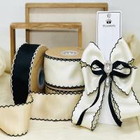 China Korean matte small fragrance woven ribbon 5cm birthday ribbon Christmas handmade DIY bow Semi finished ribbon for sale