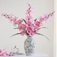 China High-end artificial flowers, single-branch gladiolus artificial flowers, home living room and dining table decoration, wedding photography props, artificial bouquets for sale