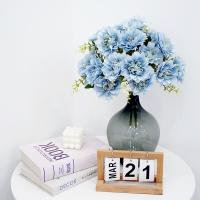 China 5 peony and chrysanthemum artificial silk flowers, peony artificial flowers, hand-held bouquets, wedding flower arrangements, table decoration flower ornaments for sale