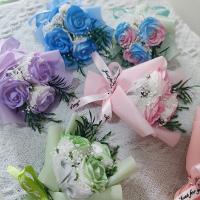 China Soap flower red rose bouquet for girlfriend on Qixi Valentine's Day Birthday gift car bouquet for sale