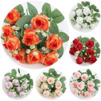 China Wedding simulation, small roses, simulated flowers, fake flowers, oversized wedding photography, flower bouquets, home desktop decoration props for sale