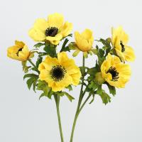China Simulation of 3 Sunflower Flowers Home Single Branch Silver Lotus Flower Wedding Decoration Simulation Sunflower Ornament for sale