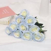 China Ice blue rose simulation flower vase, living room decoration, bouquet arrangement, rose simulation flower bouquet, high-end simulation flower for sale