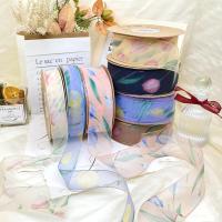 China New Online Korean Ribbon Tulip Snow Silk Ribbon Flower Packaging Hair Accessories Bow Clothing Ribbon Shoe Flowers for sale