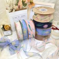 China New Online Korean Ribbon Tulip Snow Silk Ribbon Flower Packaging Hair Accessories Bow Clothing Ribbon Shoe Flowers for sale