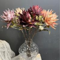 China Simulated flower Golden lotus Emperor designer style home decoration model room live streaming room soft decoration table flower for sale