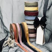 China Cross border Korean style new solid color chenille ribbon gift box packaging flower gift bow accessory Wholesale of woven tape for sale