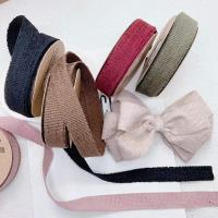 China Cross border Korean style new solid color chenille ribbon gift box packaging flower gift bow accessory Wholesale of woven tape for sale