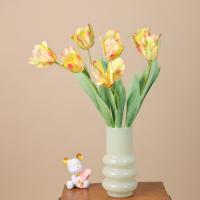 China Realistic Handmade Tulip Simulation Flower Bonsai for Home Decoration and Wedding Photography Props in Multiple Colors for sale