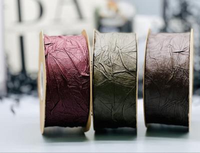 China Autumn and Winter Maillard Silk Ribbon Flower Gift Cake DIY Handmade Baking Packaging Ribbon in Chocolate/Customized Color for sale