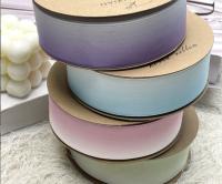 China 4cm Gradient Color Ribbed Tape Double-Sided Printed Ribbon Eco-Friendly Material for DIY Bow Hair Accessory Clothing Head for sale