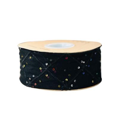 China Color Fastness Guaranteed Sequin Embroidery Ribbon for Style Internet 5.5cm Width Polypropylene PP Packaging Accessories for sale