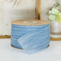 China 7cm/100m Customized Woven Belt in Korean Style with Two-Color Flash Vertical Wrinkled Snow Gauze Design for sale