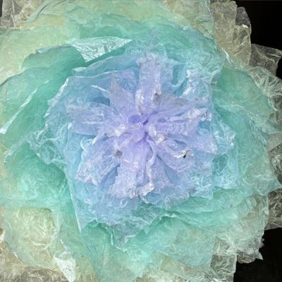 China Waterproof Thickened Colored Glass Cup Flower Art Wrapping Paper with Minimalist Design and 6-Thread Glass Texture for sale