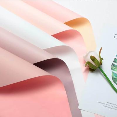 China Classic ins Korean-style simple solid-color Ouya wrapping paper, matte waterproof matte, high-end, light luxury bouquet paper for sale