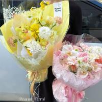 China Wholesale of Valentine's Day flower bouquets, lace wrapping paper, waterproof film, heart-shaped flower paper, and fresh flower packaging materials for sale