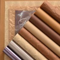 China Autumn and winter coffee color embossed floral flower wrapping paper for sale