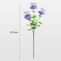 China Home Decoration 3-Head Wooden Embroidered Ball Simulation Flower Soft Wedding Flower Wall Ceiling Decor Multiple Color for sale