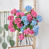 China Home Decoration 3-Head Wooden Embroidered Ball Simulation Flower Soft Wedding Flower Wall Ceiling Decor Multiple Color for sale