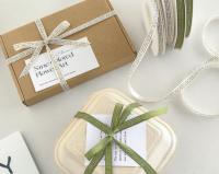 China 1cm Green Ribbon English Letter DIY Material Packaging Flower Ribbon Decorative Gift Box Handmade for sale