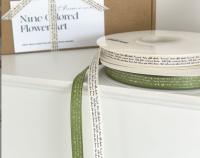 China 1cm Green Ribbon English Letter DIY Material Packaging Flower Ribbon Decorative Gift Box Handmade for sale