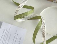 China 1cm Green Ribbon English Letter DIY Material Packaging Flower Ribbon Decorative Gift Box Handmade for sale