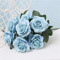 China 10 French style simulated rose bouquets, wedding decoration flowers, home decorations, simulated rose bouquets for sale