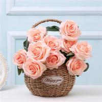 China 10 French style simulated rose bouquets, wedding decoration flowers, home decorations, simulated rose bouquets for sale
