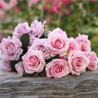 China 10 French style simulated rose bouquets, wedding decoration flowers, home decorations, simulated rose bouquets for sale