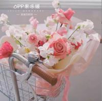 China Colored OPP jelly film, gift flower packaging paper, flower wrapping paper, bouquet, waterproof cellophane, factory wholesale in stock for sale
