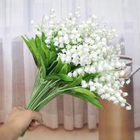 China Simulated green plants, lily of the valley, wedding bouquet, home decoration, flower supplies, white high-end decoration, wedding decoration for sale