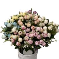 China DIY artificial rose flower buds for home wedding decoration and fake bouquets for sale