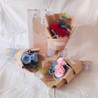China Artificial rose single bar soap bouquet, carnation everlasting flower, festival gift decoration for sale