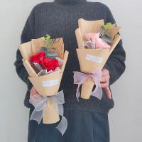 China Artificial rose single bar soap bouquet, carnation everlasting flower, festival gift decoration for sale