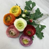 China Rubble cloth with 2 heads, lotus flower simulation bouquet, wedding decoration, home decoration, artificial flowers, countryside road guide, flower arrangement decoration, fake flowers for sale