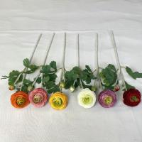 China Rubble cloth with 2 heads, lotus flower simulation bouquet, wedding decoration, home decoration, artificial flowers, countryside road guide, flower arrangement decoration, fake flowers for sale