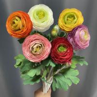 China Rubble cloth with 2 heads, lotus flower simulation bouquet, wedding decoration, home decoration, artificial flowers, countryside road guide, flower arrangement decoration, fake flowers for sale
