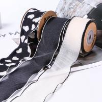 China 100m High Tenacity Shiny Black and White Border Snow Textile Belt DIY Bow Hair Accessories for Flower Shop Packaging Gift Box for sale