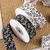 China Japanese Style Small Fresh Double-Sided Floral Ribbon with Straight Cut Edges Bow Headband and Fresh Flower Packaging Ribbon for sale
