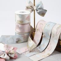 China High Tenacity Blue and Green Hot Stamping Butterfly Love Ribbon for DIY Wedding Gift Box Packaging Customized Colors Availabl for sale