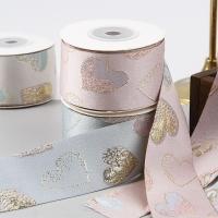 China High Tenacity Blue and Green Hot Stamping Butterfly Love Ribbon for DIY Wedding Gift Box Packaging Customized Colors Availabl for sale