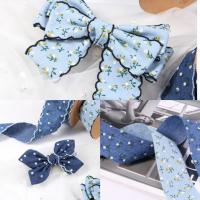 China 2.5cm Bud Edge/straight Edge Single-sided Small Floral Imitation Denim Ribbon Flower Gift Box Packaging DIY Bow Headband Color Fastness for sale