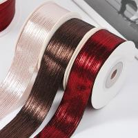 China Gold and Silver Striped Hot Stamping Ribbon for DIY Headwear Hair Clips Clothing and Gift Boxes Perfect for Any Occasion for sale