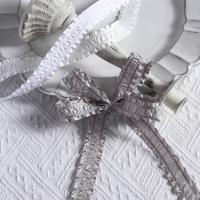 China Eco-friendly Folded Polyester Skirt Edge Woven Ribbon Bow for DIY Hair Accessories and Gift Box Packaging for sale